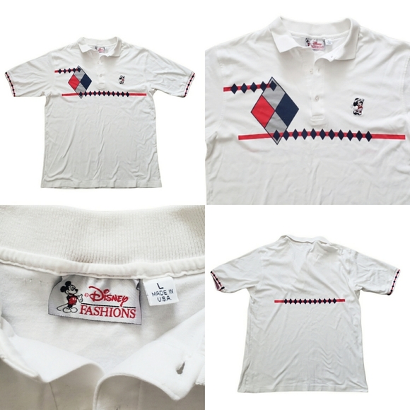 Disney | Shirts | Vtg Disney Fashions Mickey Golf Polo Shirt Rare Usa ...